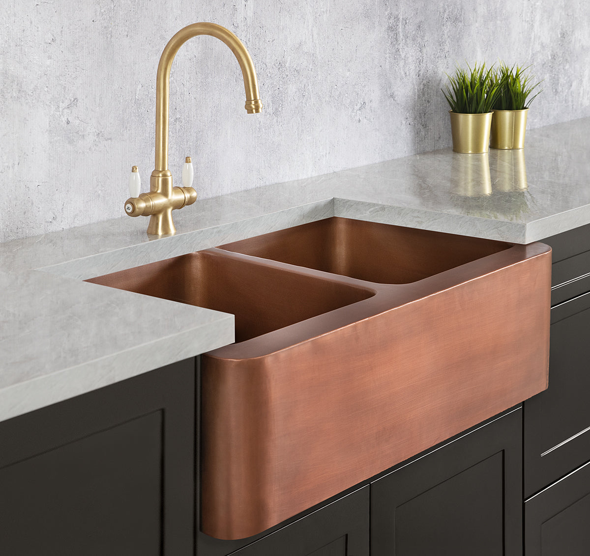 Copper Double Butler Sink - 800 mm – Butler Sinks U.K.