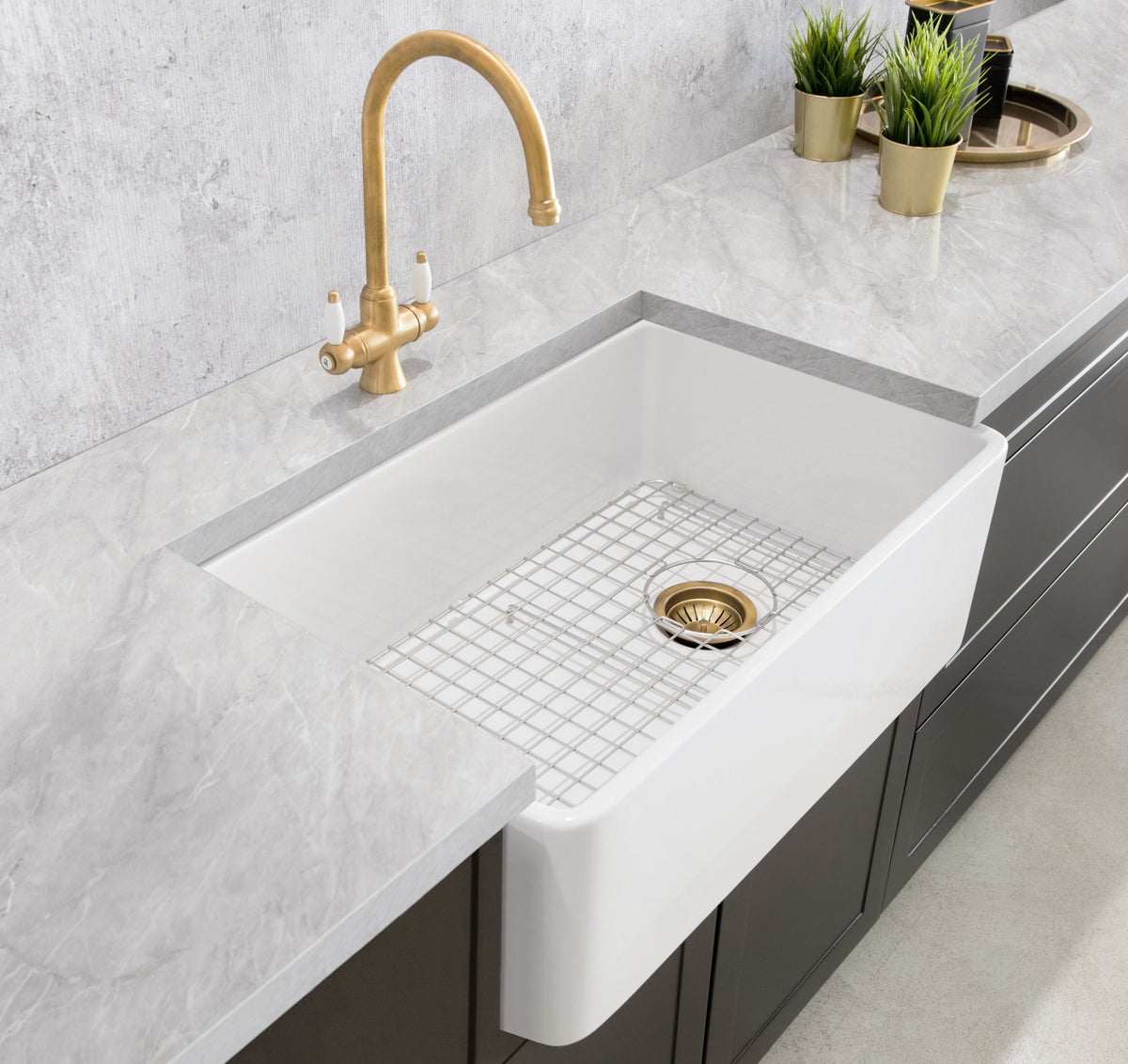 Mayfair - Butler Sink - 30 inch / 755 mm - Offset Waste – Butler Sinks U.K.